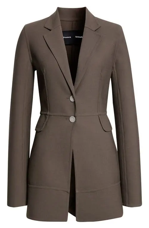 Proenza Schouler Maera Jacket In Bi-stretch Dou - Earth