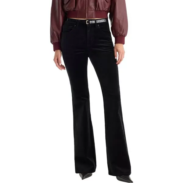 Good American Good Legs Velvet Flare Leg Pants