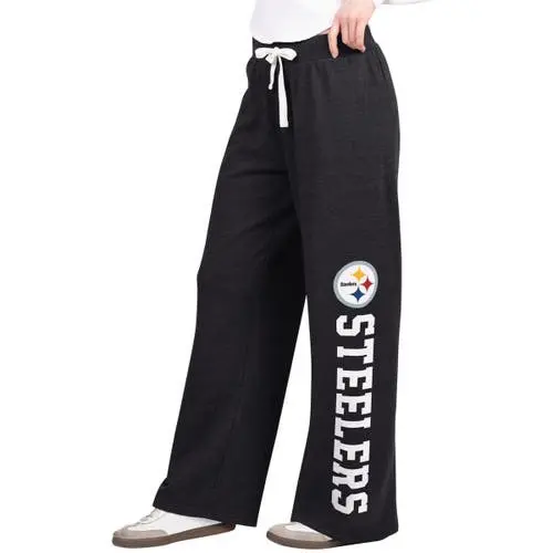 STARTER Pittsburgh Steelers Field Wide Leg Sweatpants - Black