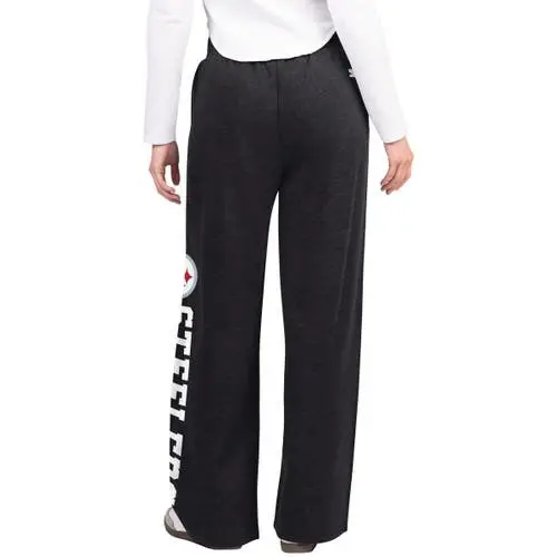 STARTER Pittsburgh Steelers Field Wide Leg Sweatpants - Black