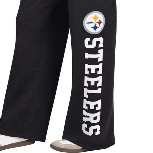 STARTER Pittsburgh Steelers Field Wide Leg Sweatpants - Black