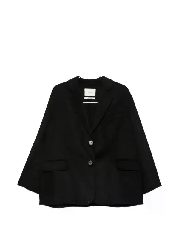VICOLO Notched-lapels Single-breasted Coat - Black