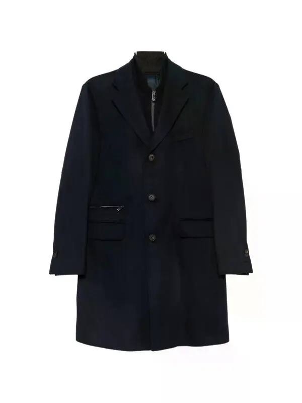 Corneliani Layered Notched-lapel Coat - Blue
