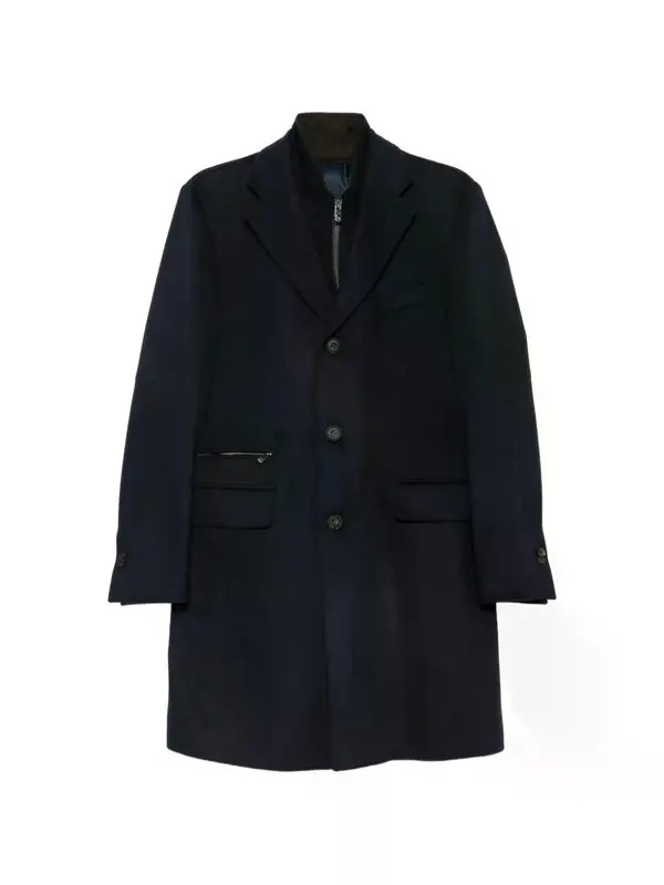 Corneliani Layered Notched-lapel Coat - Blue