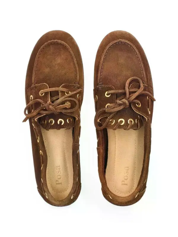 POSA Lace-up Suede Loafers