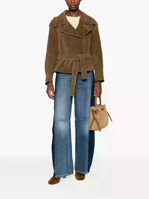 VICOLO Belted Leather Jacket