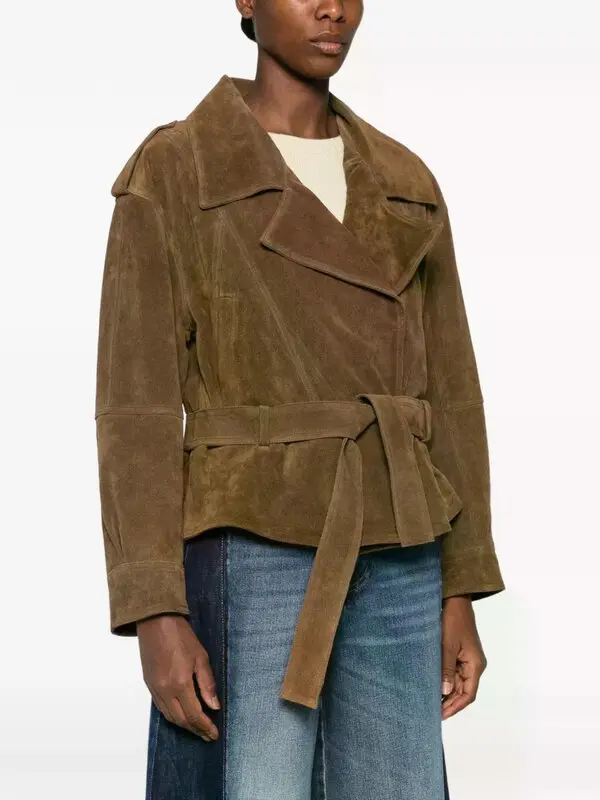 VICOLO Belted Leather Jacket