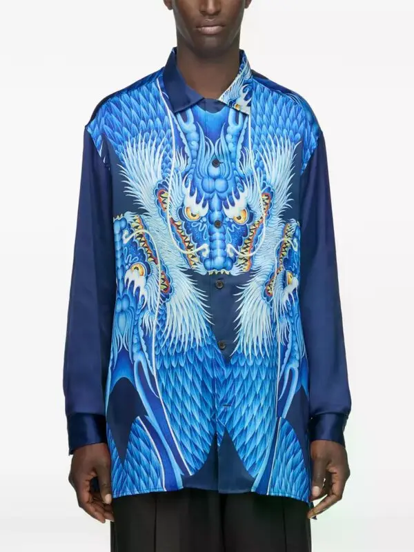 Y3 Satin Graphic Shirt