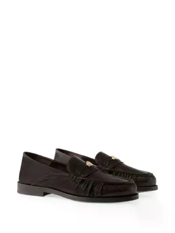 Claudie Pierlot Logo-plaque Gathered Loafers