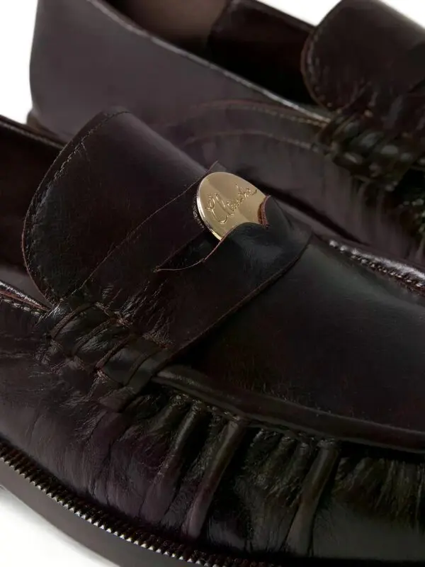 Claudie Pierlot Logo-plaque Gathered Loafers