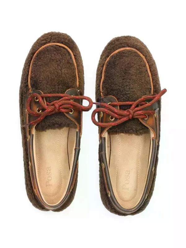 POSA Shearling-effect Lace-up Loafers