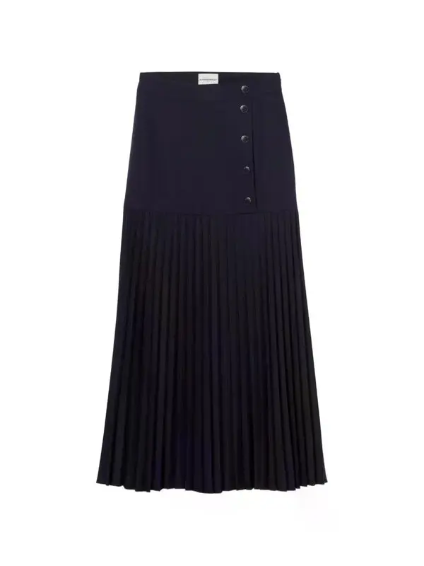 Claudie Pierlot Pleated A-line Skirt - Blue