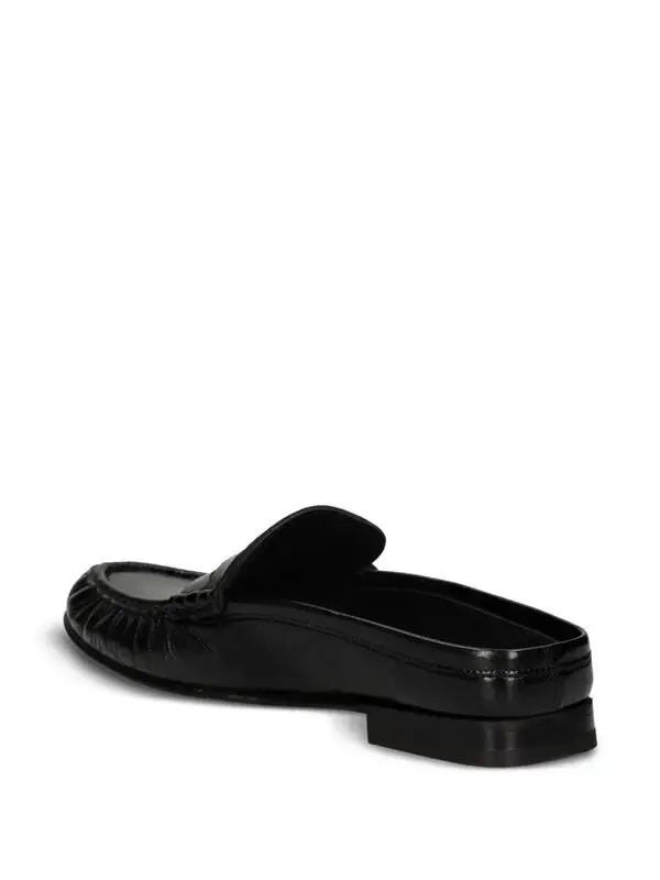 POSA Crinkled-effect Backless Loafers