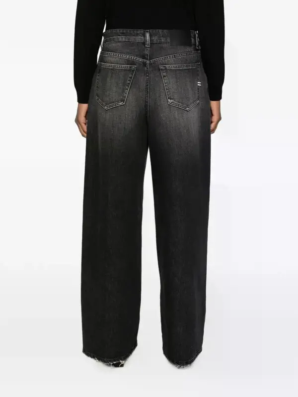 VICOLO Pleated Acid-wash Jeans - Grey