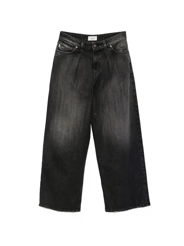 VICOLO Pleated Acid Wash Jeans