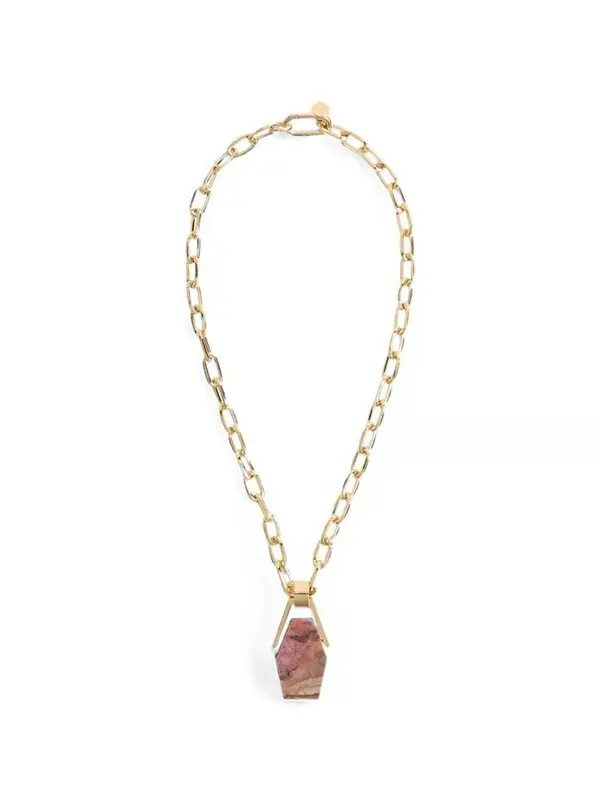 La DoubleJ Portal Rhodonite Necklace - Gold