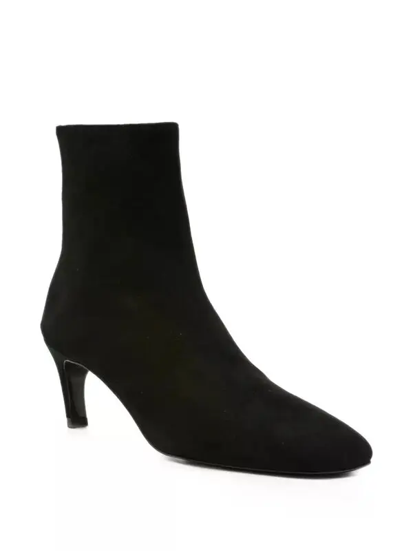 TOTEME Suede Ankle Boots - Black