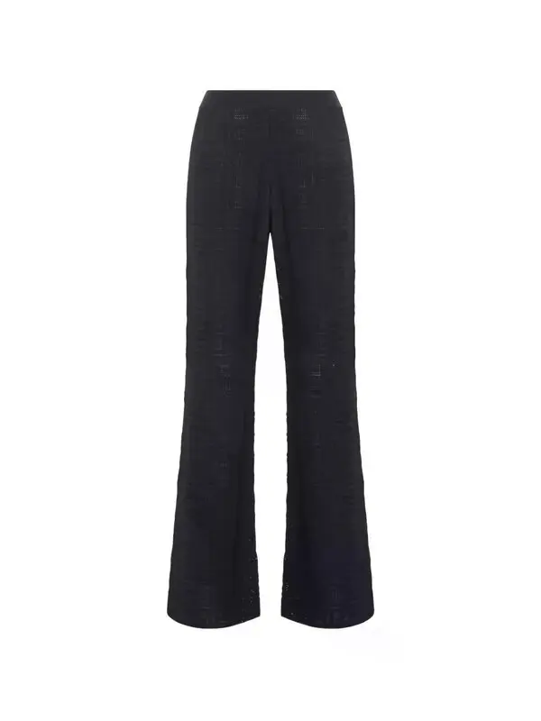 Givenchy 4g Monogram Pointelle Knit Wide-leg Trousers
