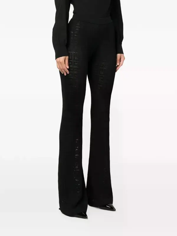Givenchy 4g Monogram Pointelle Knit Wide-leg Trousers