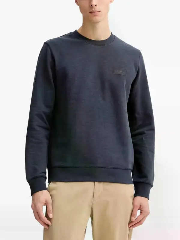 Marc O'polo Crewneck Patch-detail Sweatshirt - Blue