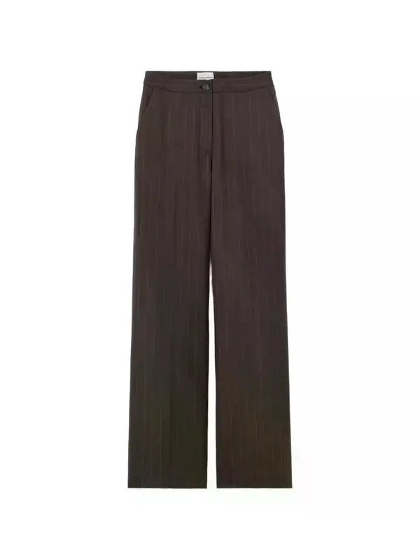 Claudie Pierlot Straight Striped Wool Trousers - Brown
