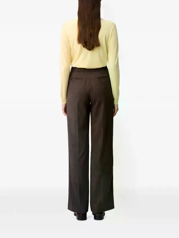Claudie Pierlot Straight Striped Wool Trousers