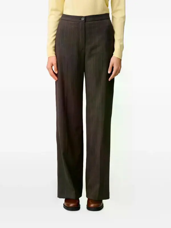 Claudie Pierlot Straight Striped Wool Trousers