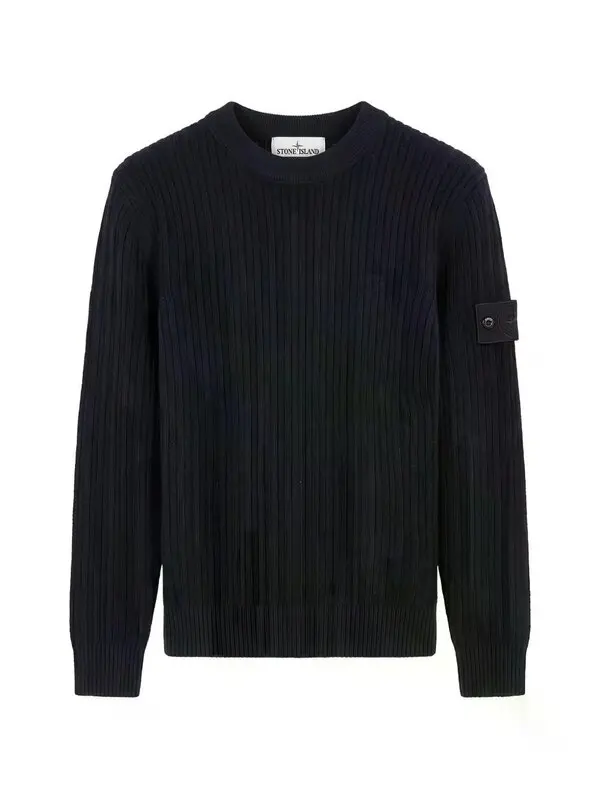 Stone Island Compass-patch Ribbed-knit Sweater
