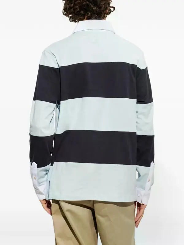 Rag & Bone Striped Long-sleeve Polo Shirt