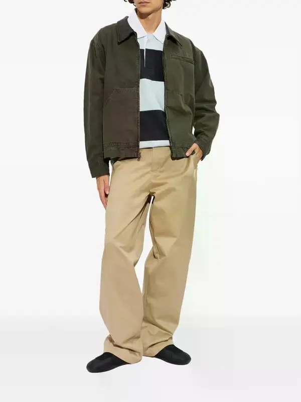 Rag & Bone Striped Long-sleeve Polo Shirt - Blue