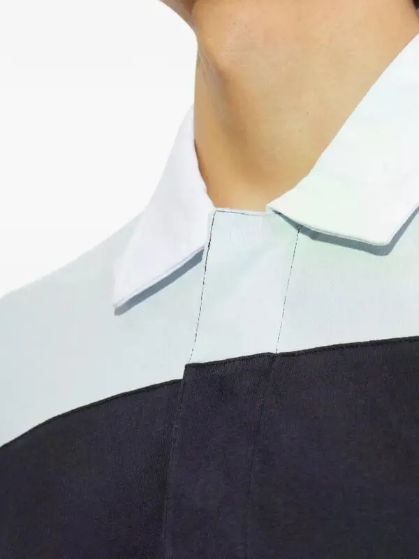 Rag & Bone Striped Long-sleeve Polo Shirt - Blue