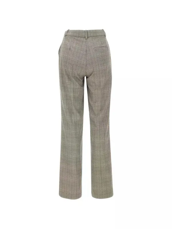 KAOS Check-pattern Straight-leg Trousers - Grey