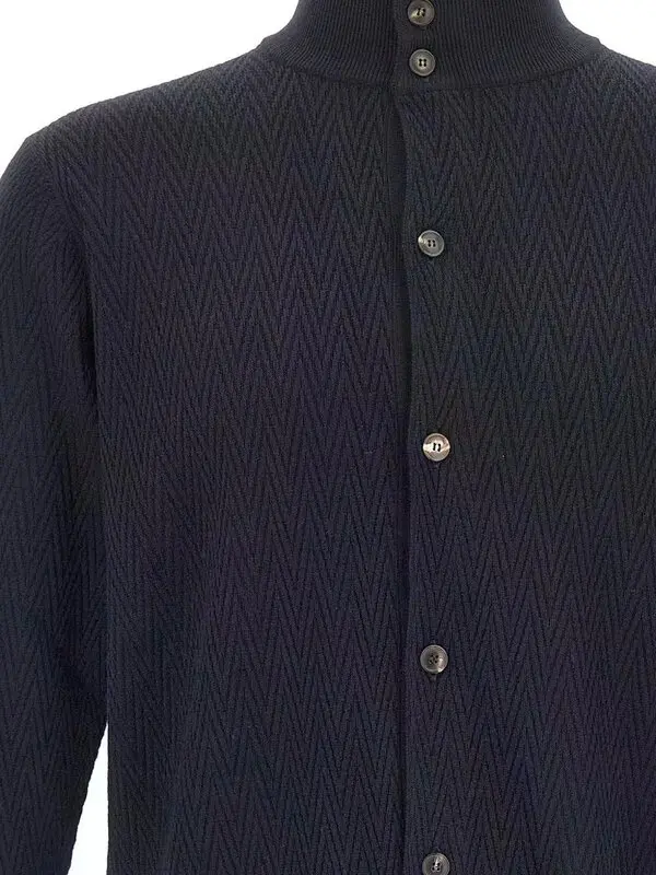 FILIPPO DE LAURENTIIS Geometric-pattern High-neck Cardigan