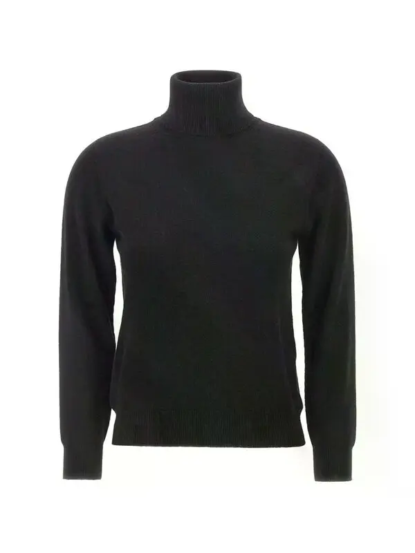 KANGRA Ribbed-trim Turtleneck Sweater - Black