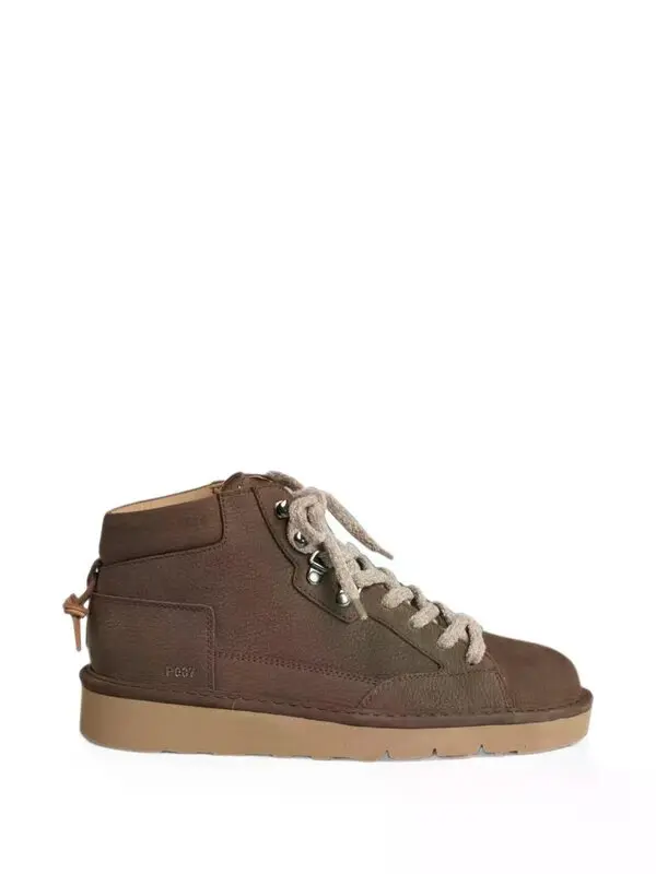 PANCHIC Nubuck Leather Lace-up Sneakers - Brown