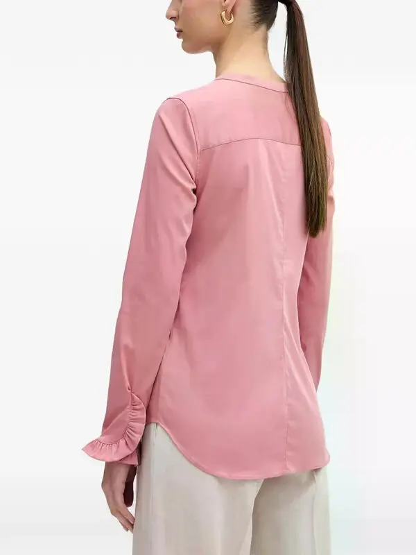 MOS MOSH Mattie Ruffle Cuff Band Collar Shirt