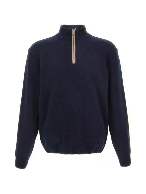 Paul & Shark Half-zip Contrast-trim Sweater