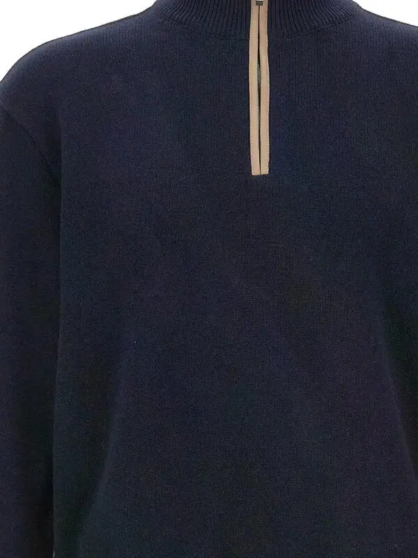 Paul & Shark Half-zip Contrast-trim Sweater