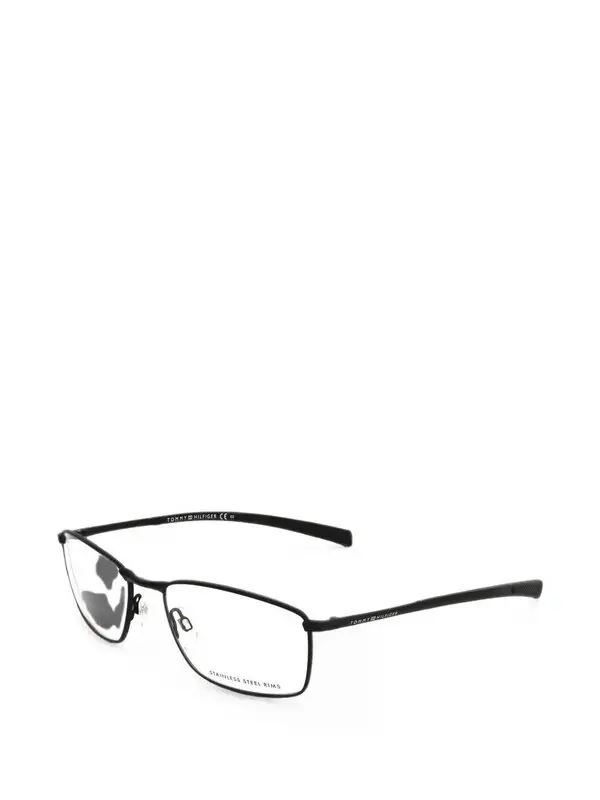 Tommy Hilfiger Matte-finish Rectangle Frame Eyeglasses - Black