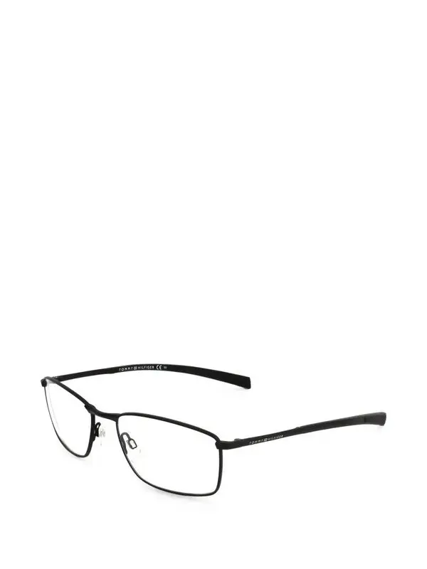 Tommy Hilfiger Matte-finish Rectangle Frame Eyeglasses - Black