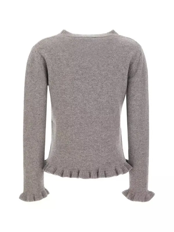 KAOS Ruffled-trim Fine-knit Top