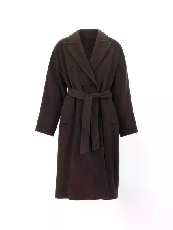 Marella Saggio Double-breasted Coat - Brown