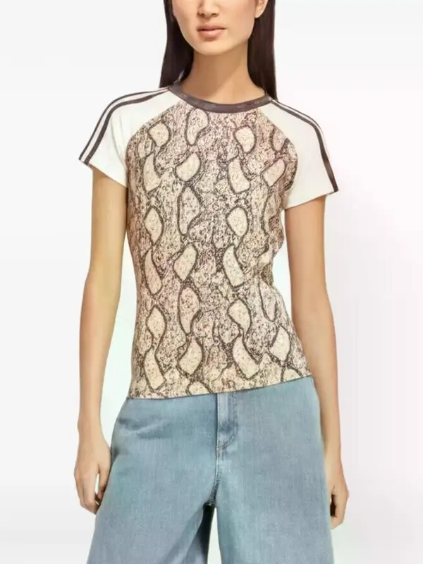 Adidas Cali Snake-print T-shirt - Neutrals