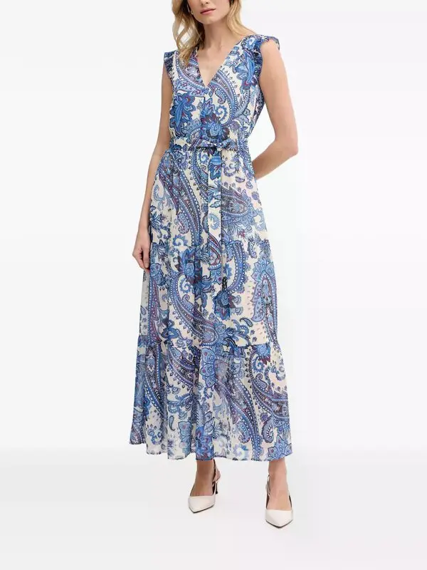 OUI Paisley Print Ruffled Maxi Dress