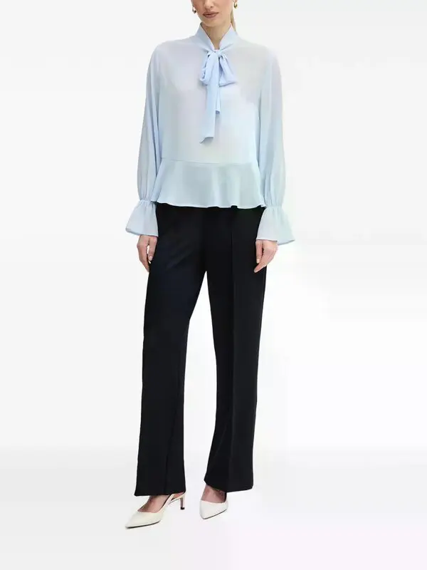 OUI Bow-detail Peplum-hem Blouse