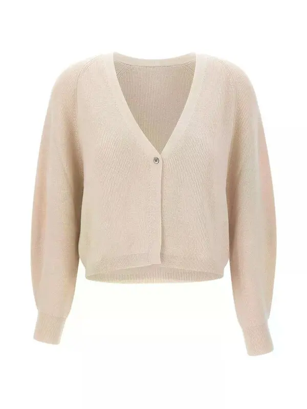 Hemisphere Ribbed-knit V-neck Cardigan - Neutrals