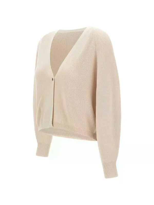 Hemisphere Ribbed-knit V-neck Cardigan