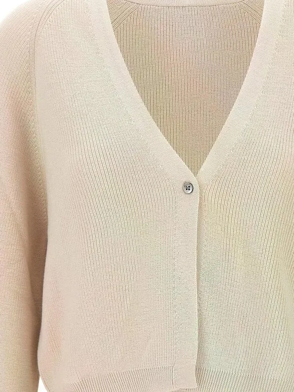 Hemisphere Ribbed-knit V-neck Cardigan