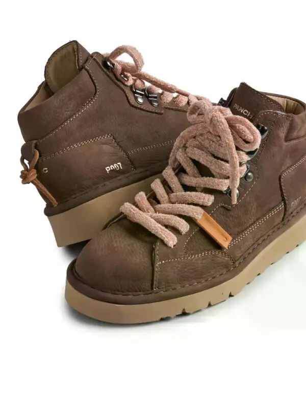 PANCHIC Lace-up Nubuck Leather Sneakers