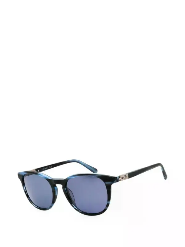 HARLEY-DAVIDSON Round Frame Sunglasses With Marbled Pattern